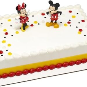 DecoSet® Disney Mickey Mouse and Minnie Mouse Cake Topper, 2-Piece Topper Set, Durable Food-Safe Plastic