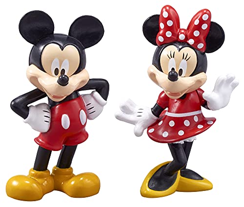 DecoSet® Disney Mickey Mouse and Minnie Mouse Cake Topper, 2-Piece Topper Set, Durable Food-Safe Plastic