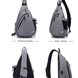 TurnWay 2023 Water-Proof Sling Backpack/Crossbody Bag/Shoulder Bag for Travel, Hiking, Cycling, Camping for Women & Men (GRAY)