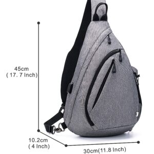 TurnWay 2023 Water-Proof Sling Backpack/Crossbody Bag/Shoulder Bag for Travel, Hiking, Cycling, Camping for Women & Men (GRAY)