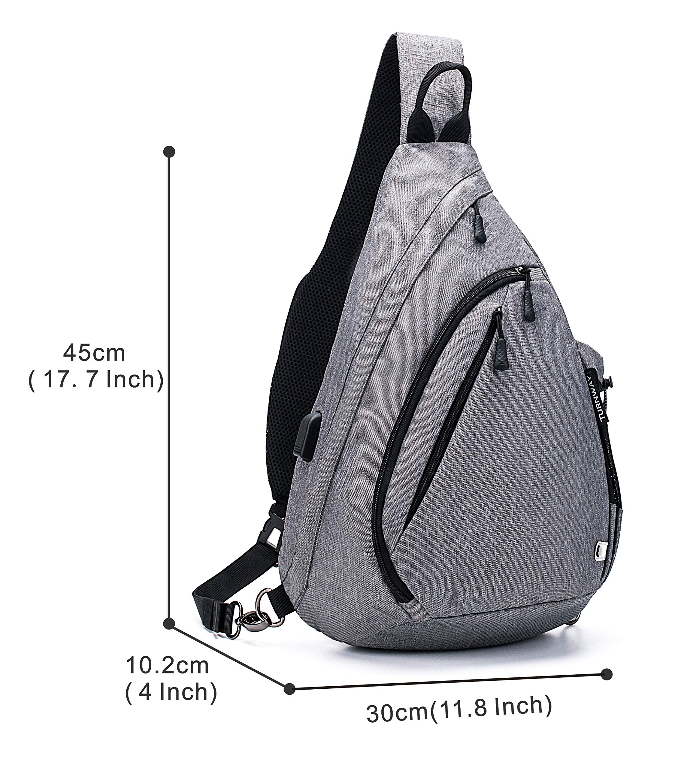 TurnWay 2023 Water-Proof Sling Backpack/Crossbody Bag/Shoulder Bag for Travel, Hiking, Cycling, Camping for Women & Men (GRAY)