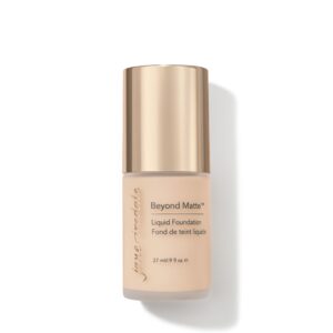 jane iredale beyond matte 3-in-1 liquid foundation, long-wear, buildable coverage, vegan, clean, cruelty free, semi matte finish, m2