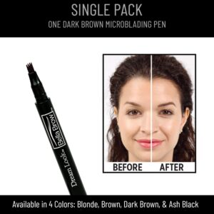 BELLA BROW By Dream Look, Microblading Eyebrow Pen with Precision Applicator (Single Pack - Dark Brown) – As Seen On TV, Natural Looking, Smudge Proof, Waterproof, Long Lasting