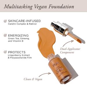 PÜR Beauty 4-in-1 Love Your Selfie Longwear Foundation & Concealer, Full Coverage Liquid Foundation, Hydrating Formula, Cruelty Free, TN3