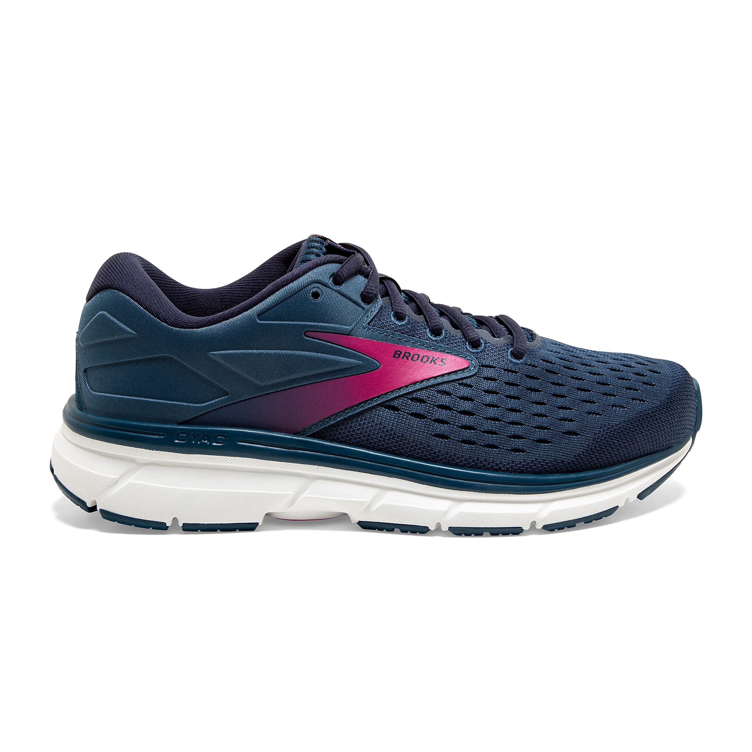 Brooks Women's Dyad 11 Running Shoe - Blue/Navy/Beetroot - 8 X-Wide