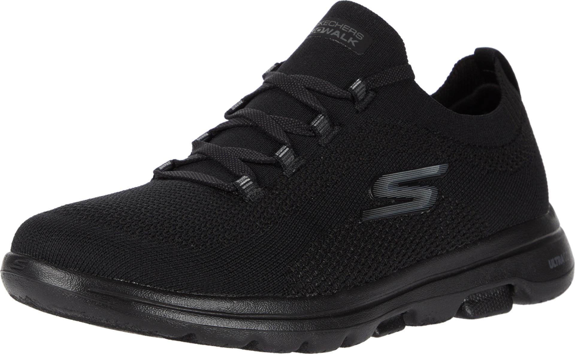 Skechers Women's GO Walk 5-UPRISE Sneaker, Black, 7 Medium US