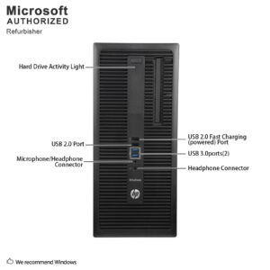 HP EliteDesk 800 G2 6th Gen Tower Business Desktop Computer, Intel Core i5 6500 up to 3.6GHz, 16G DDR4, 120G SSD + 2T, WiFi, USB 3.0, VGA, DP, Win 10 Pro 64-Bit Supports EN/ES/FR(CI5)(Renewed)