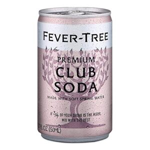 Fever Tree Club Soda Club Soda - Premium Quality Mixer - Refreshing Beverage for Cocktails & Mocktails. Naturally Sourced Ingredients, No Artificial Sweeteners or Colors - 5.07 Fl Oz (Pack of 24)(Packaging May Vary)