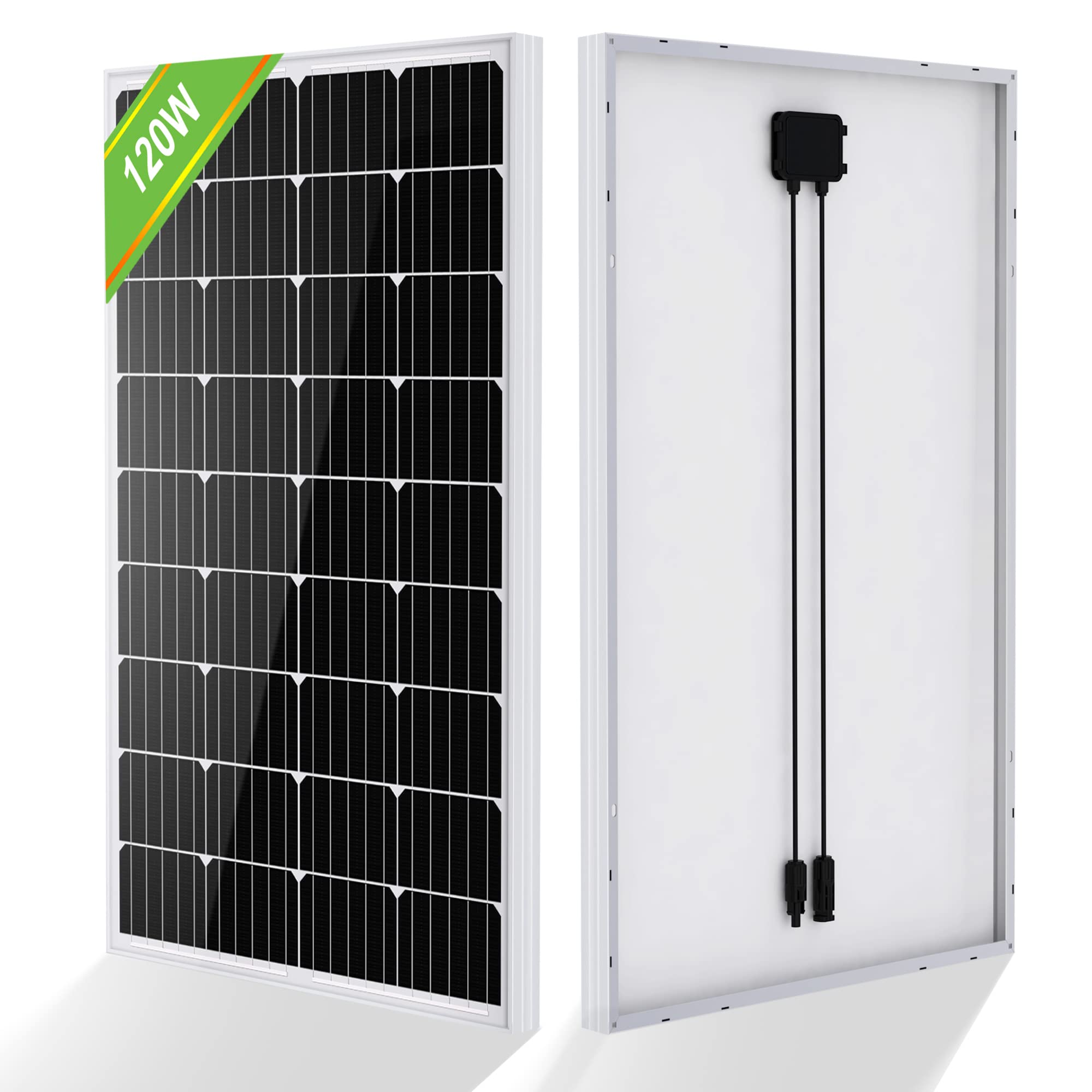 ECO-WORTHY 120W 12V Solar Panel, High Efficiency Mono Module for Motorhome Caravan Camper Shed Boat Yacht Off Grid Solar System Backup Power