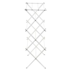 Household Essentials 5119-1 Indoor Metal Clothes Drying Rack for Laundry, 15", White/White