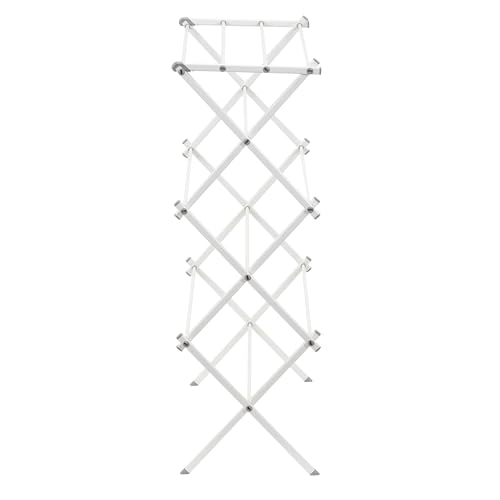 Household Essentials 5119-1 Indoor Metal Clothes Drying Rack for Laundry, 15", White/White