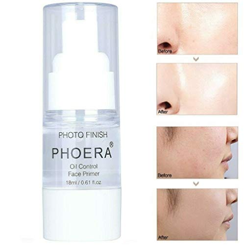 Phoera Face Primer Invisible Pores Base Oil Control Added vitamins Makeup Base Pore Filler Moisturiser Matte Finish Long Lasting Makeup Skin Pore Minimizer UK Cosmetics AquaPurity (18ml Primer)