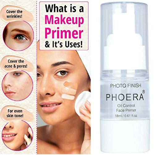 Phoera Face Primer Invisible Pores Base Oil Control Added vitamins Makeup Base Pore Filler Moisturiser Matte Finish Long Lasting Makeup Skin Pore Minimizer UK Cosmetics AquaPurity (18ml Primer)