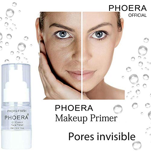 Phoera Face Primer Invisible Pores Base Oil Control Added vitamins Makeup Base Pore Filler Moisturiser Matte Finish Long Lasting Makeup Skin Pore Minimizer UK Cosmetics AquaPurity (18ml Primer)