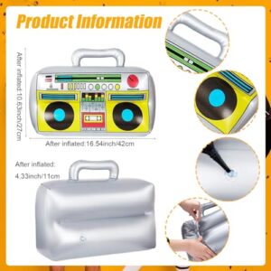 Gejoy 2 Pieces Inflatable Radio Boombox Inflatable Mobile Phone Props for 80s 90s Party Decorations Hip Hop Theme Birthdays Party Supplies