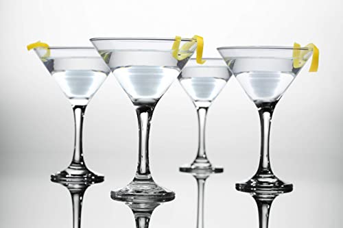 epure Milano Collection 8 Piece Stemmed Martini Glass Set - For Drinking Martinis, Manhattans, Vodka, Gin, and Cocktails (Martini Glass (6 oz))