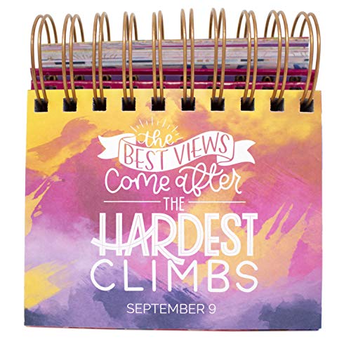 bloom daily planners Undated Perpetual Desk Easel/Inspirational Standing Flip Calendar Office Decor for Women - (5.25" x 5.5")- Hand-Lettered