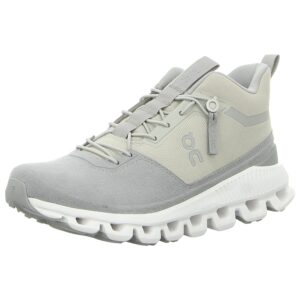 on-running womens cloud hi glacier/grey sneaker - 6.5