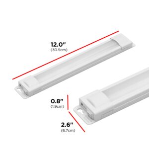 UltraPro 12 inch Plug-in Linkable Under Cabinet Lights, High/Low/Off, Warm White Light (2700K), LED Under Cabinet Lighting, Under Counter Lights for Kitchen, 44105