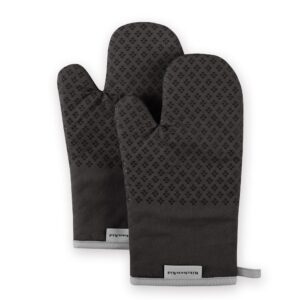 kitchenaid asteroid oven mitt set, 7"x12.5", black, 2 piece