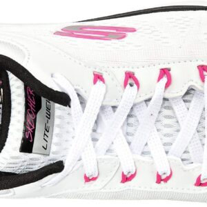 Skechers Flex Appeal 3.0 - Steady Womens Sneaker, White/Black/Hot Pink, 7.5