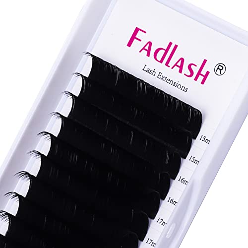 Lash Extension D Curl 15-20mm Mixed Tray Silk Classic Lash Extensions Supplies Individual Eyelash Extensions (0.20-D)