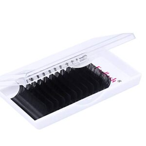 Lash Extension D Curl 15-20mm Mixed Tray Silk Classic Lash Extensions Supplies Individual Eyelash Extensions (0.20-D)