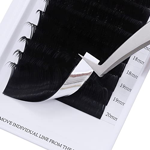 Lash Extension D Curl 15-20mm Mixed Tray Silk Classic Lash Extensions Supplies Individual Eyelash Extensions (0.20-D)