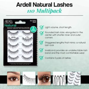 Ardell False Eyelashes, Natural 110, 5 pair + bonus pair Multipack for Eye-Lifting Effect