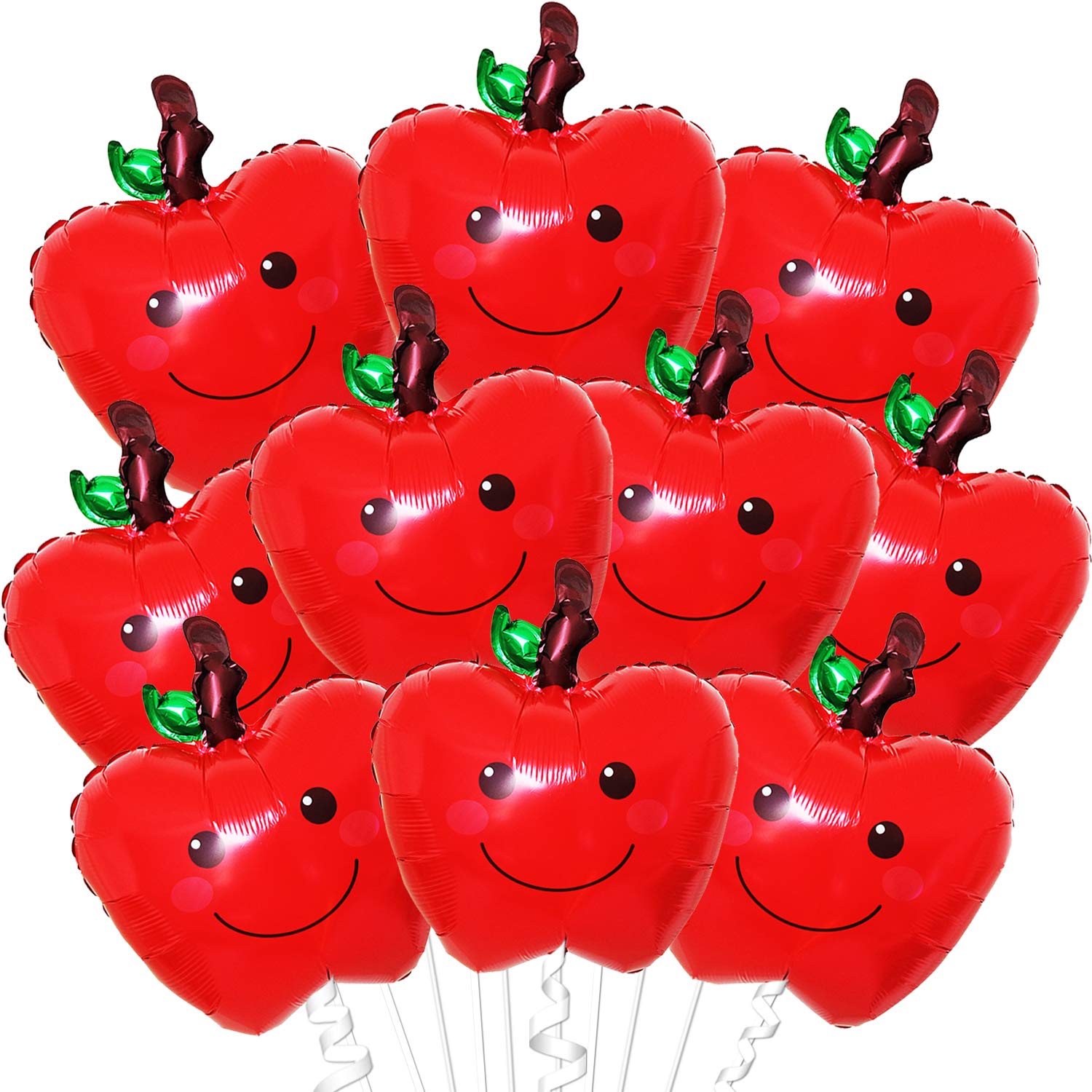 KatchOn, Apples Balloons for Back to School Decorations - 21 Inch, Pack of 10 | Back to School Balloons for Welcome Back to School Decorations | Back to School Supplies Apples Decorations Classroom