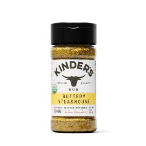 Kinder's Organic Buttery Steakhouse Rub, Premium Quality Seasoning, MSG Free, USDA Certified Organic, 3 oz