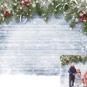 LTLYH 7x5ft Christmas Photography Backdrops Christmas Eve Wood Wall Photo Backdrop Christmas White Snow Photo Props Background A023