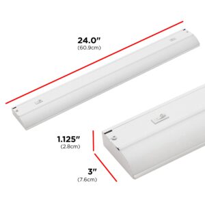 UltraPro 24 inch Hardwired Under Cabinet Lights, 3 Color Settings - 2700K/4000K/5000K - Warm White, Cool White, and Daylight, Under Cabinet Lighting, Dimmable Under Counter Lights for Kitchen, 45368