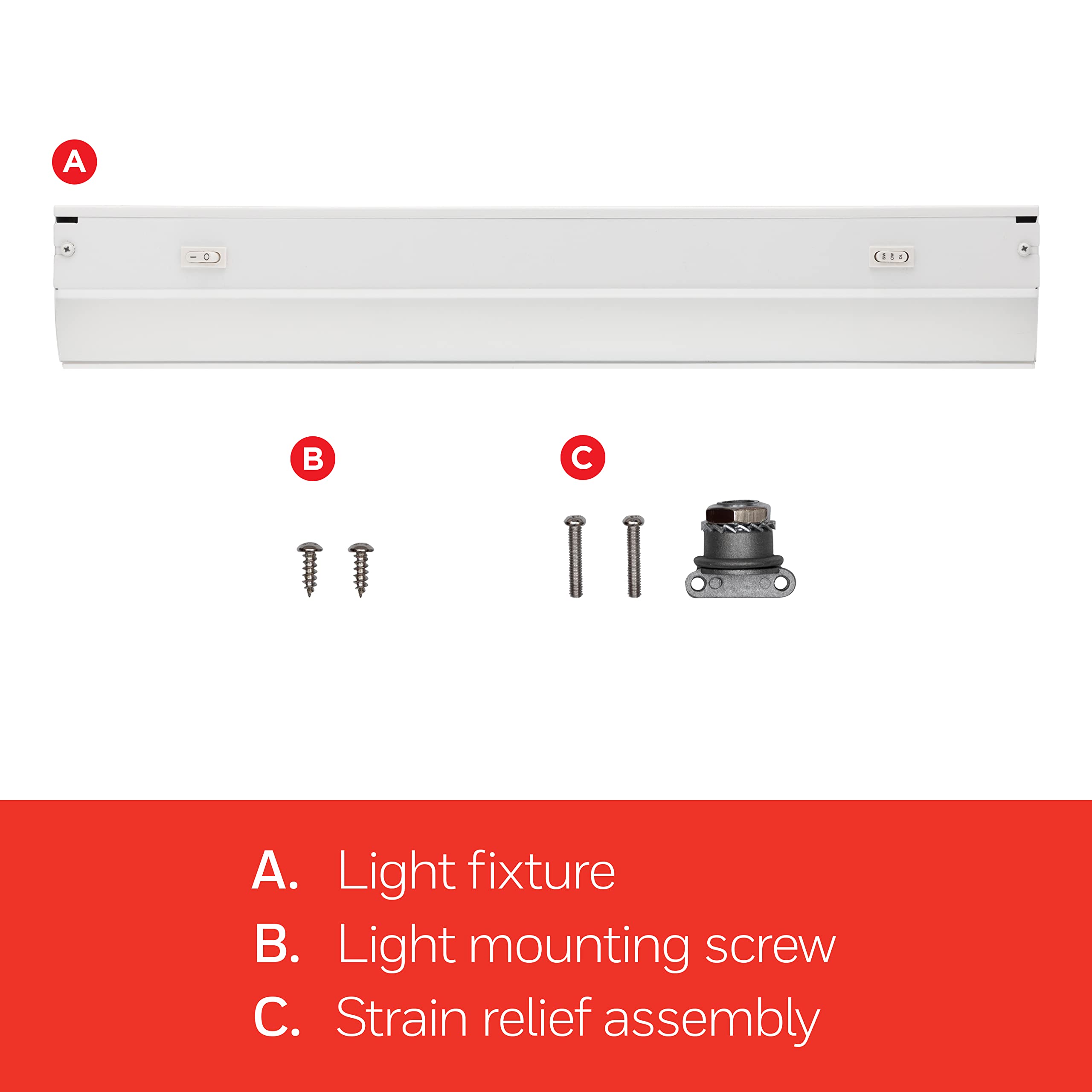 UltraPro 24 inch Hardwired Under Cabinet Lights, 3 Color Settings - 2700K/4000K/5000K - Warm White, Cool White, and Daylight, Under Cabinet Lighting, Dimmable Under Counter Lights for Kitchen, 45368