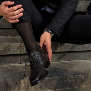 Uaussi 10 Pairs Mens Ultra Thin Dress Socks Silk Sheer Business Socks Soft Nylon Work Trouser Sox Mid Calf