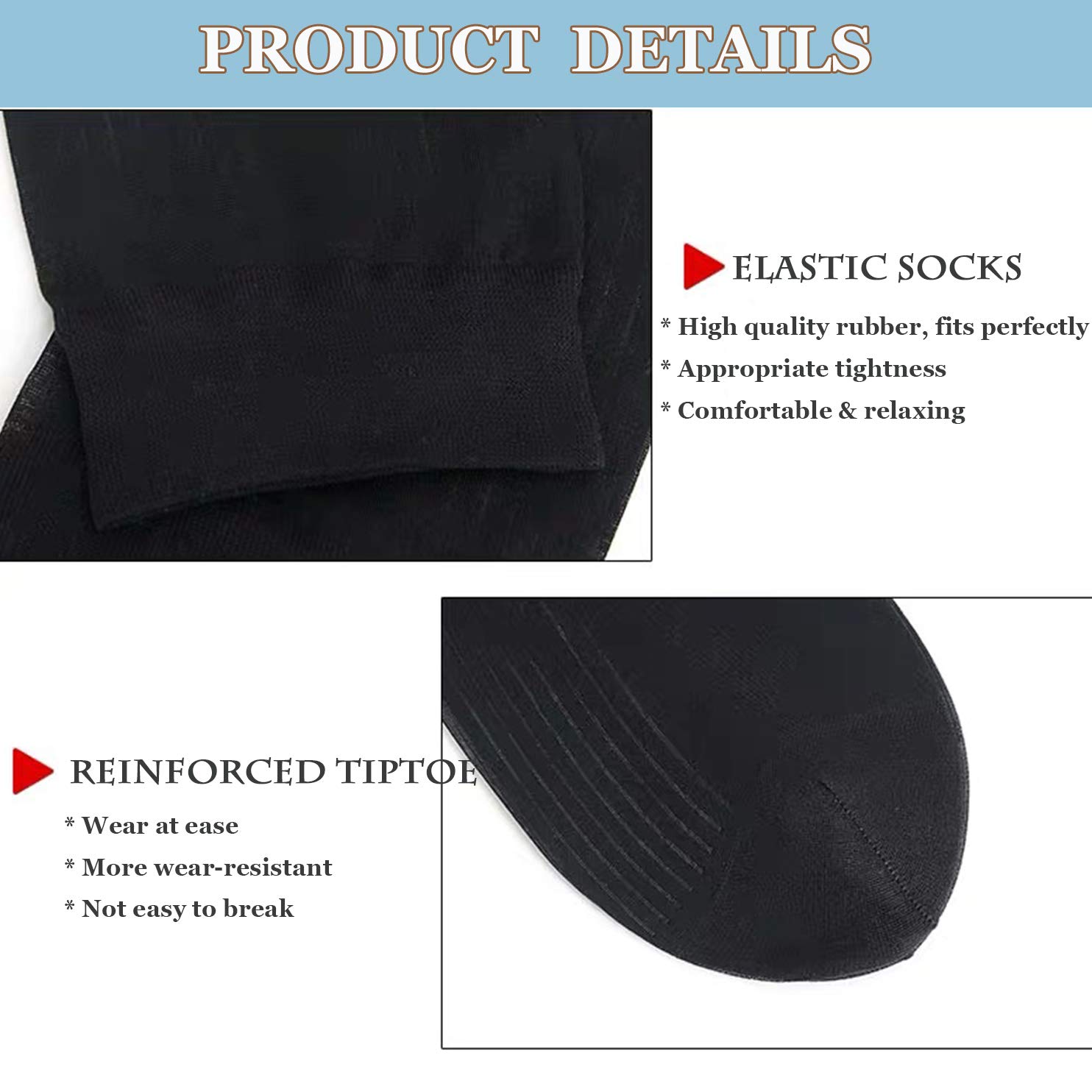 Uaussi 10 Pairs Mens Ultra Thin Dress Socks Silk Sheer Business Socks Soft Nylon Work Trouser Sox Mid Calf