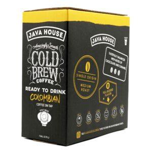 Java House Cold Brew Coffee On Tap, (128 Fluid Ounce Box) Not a Concentrate, No Sugar, Ready to Drink Liquid (Colombian Roast)