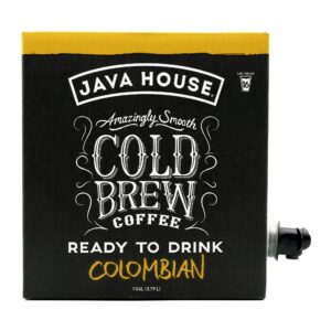 Java House Cold Brew Coffee On Tap, (128 Fluid Ounce Box) Not a Concentrate, No Sugar, Ready to Drink Liquid (Colombian Roast)