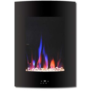 Paramount 27" Black Vertical Curved Wall Mount Electric Fireplace