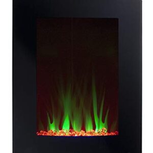 Paramount 27" Black Vertical Curved Wall Mount Electric Fireplace