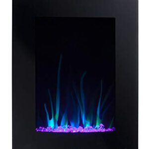 Paramount 27" Black Vertical Curved Wall Mount Electric Fireplace