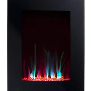 Paramount 27" Black Vertical Curved Wall Mount Electric Fireplace