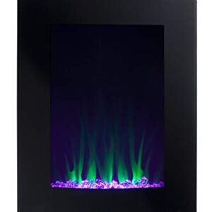 Paramount 27" Black Vertical Curved Wall Mount Electric Fireplace