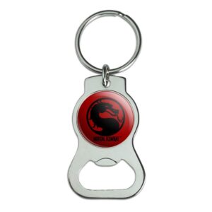 graphics & more mortal kombat symbol keychain with bottle cap opener