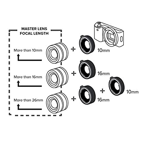 Kenko 515495 Lens Accessories Digital Close-Up Ring Set for Canon RF Mounts, 0.4/0.6 inches (10/16 mm), Set of 2, Includes Electronic Contacts, Made in Japan