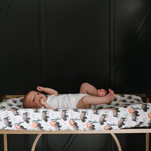 Premium Knit Diaper Changing Pad Cover"Bison" by Copper Pearl