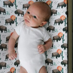 Premium Knit Diaper Changing Pad Cover"Bison" by Copper Pearl