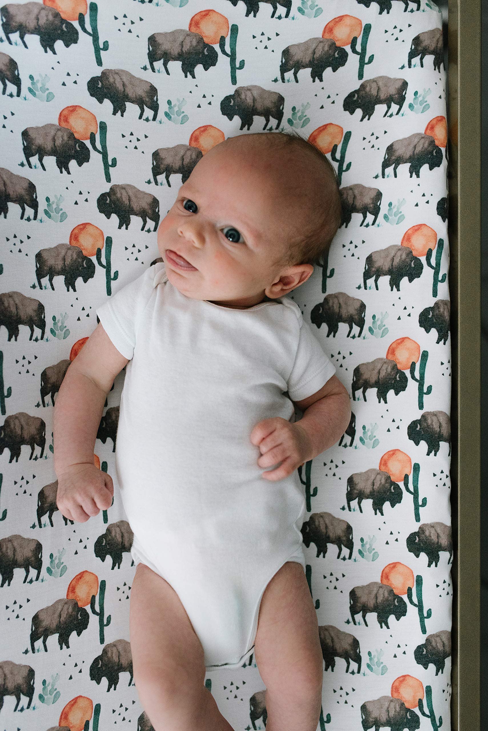 Premium Knit Diaper Changing Pad Cover"Bison" by Copper Pearl