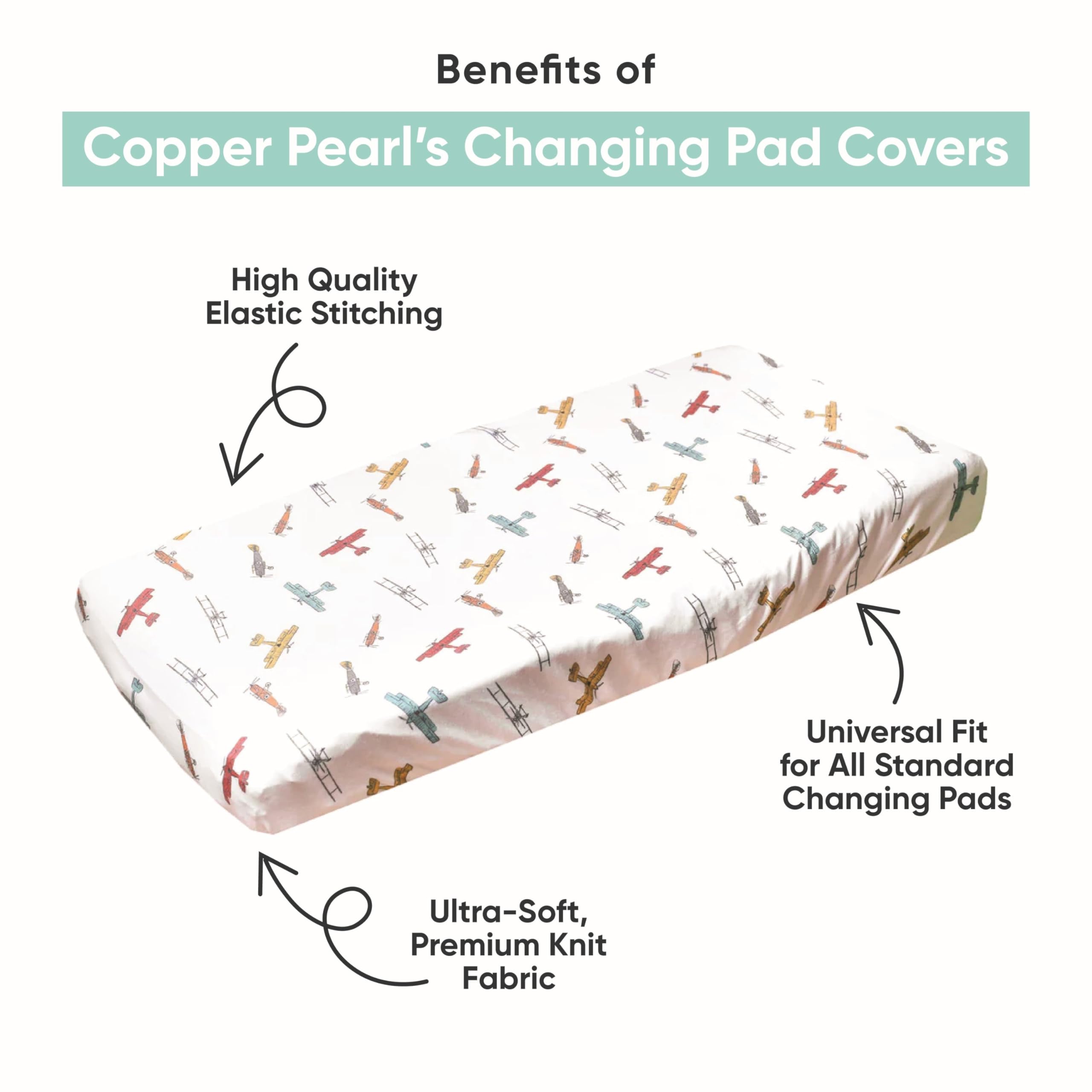 Premium Knit Diaper Changing Pad Cover"Bison" by Copper Pearl