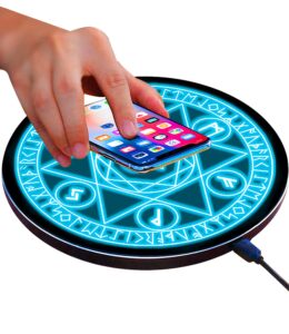 wireless charger magic qi 15w wireless charging pad,compatible with iphone 12 11/11 pro/11 pro max/xs max/xr/xs/x/8/8 plus,fast charging s10/s10+/s9/s8/note 10/10+/9/8 (no ac adapter)